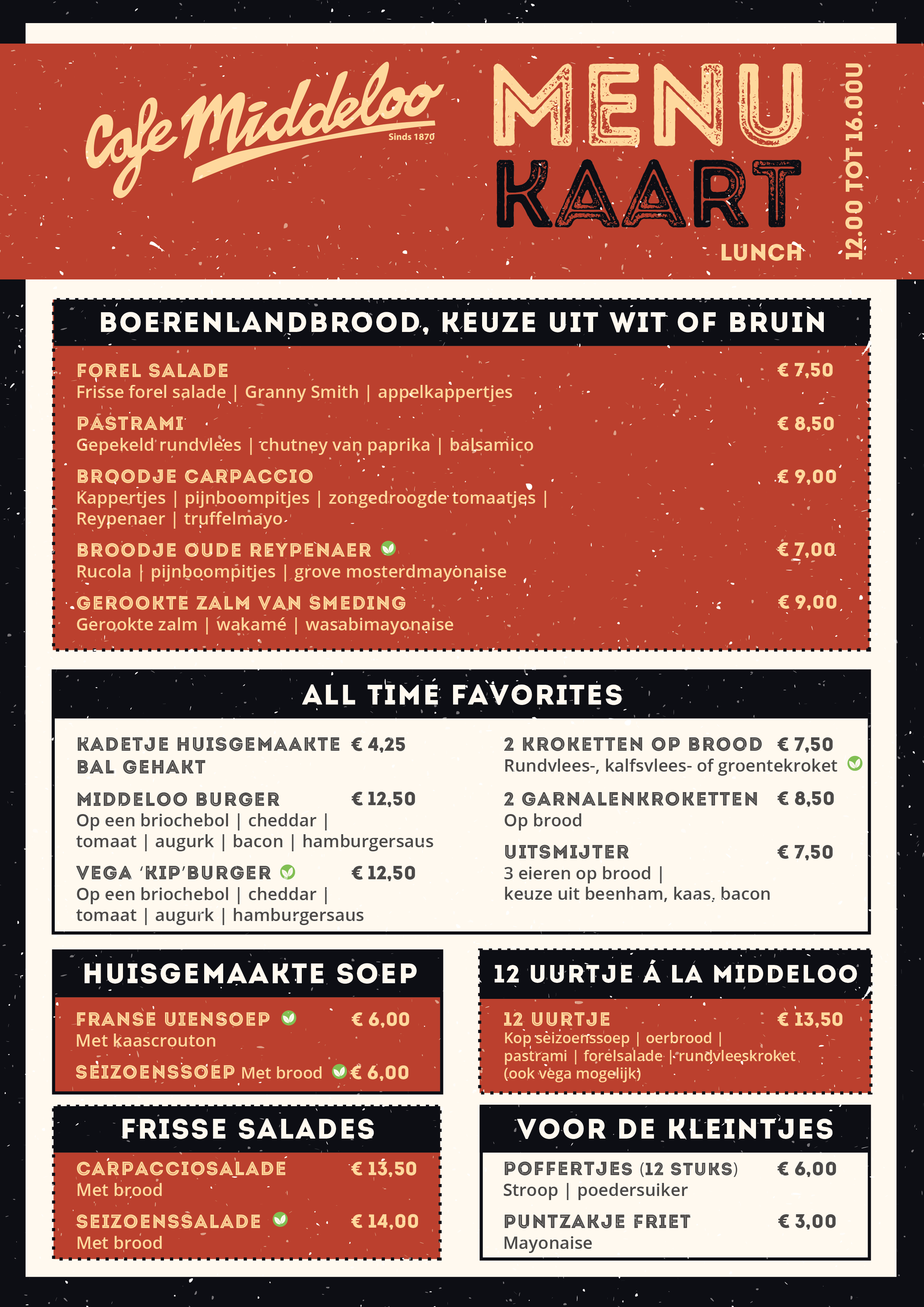 Café Middeloo | Menukaart
